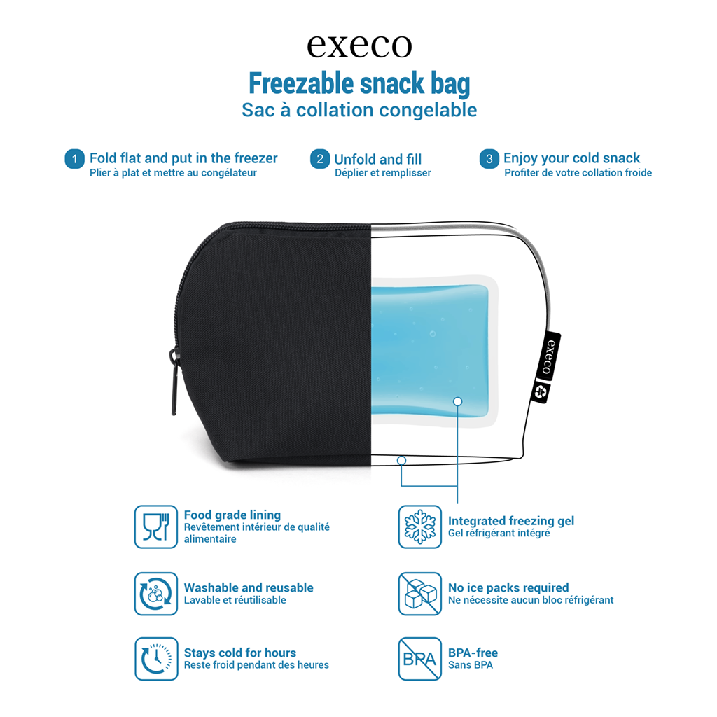 Execo - Sac à collation congelable (Petit) - Noir (25) | Sauterelles et ...