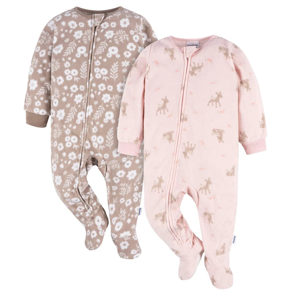 Gerber - Ensemble (2pces) - Pyjam fleece - Pink Deer | Sauterelles et Coccinelles